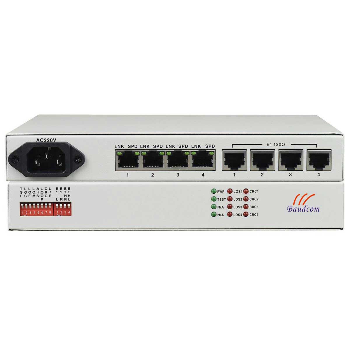 Interface Converter 4 E1 to 4Ethernet | Baudcom